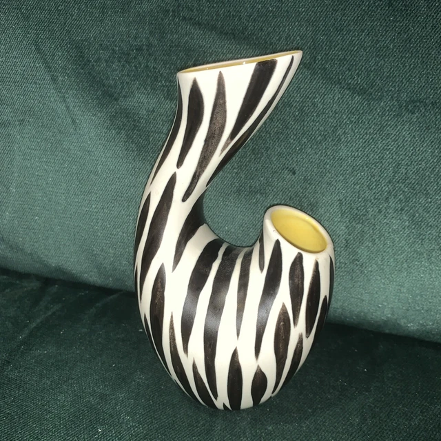 FAB VINTAGE BESWICK Zebra Vase Designed by Albert Hallam Yellow ...