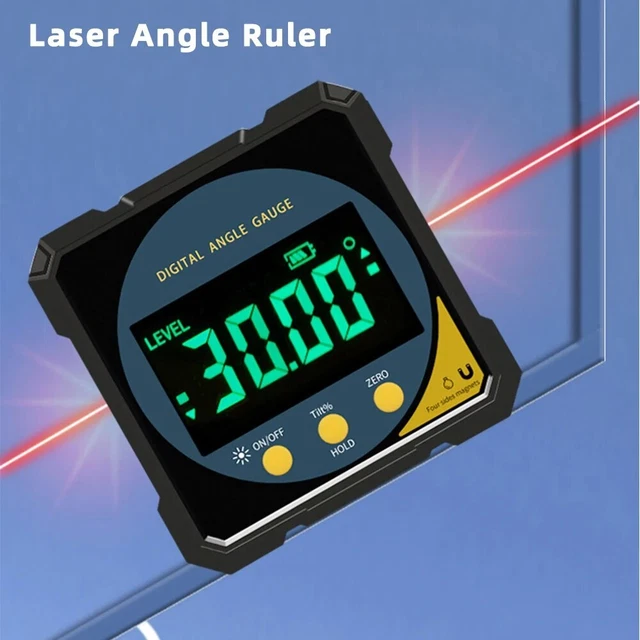 LASER DIGITAL PROTRACTOR Angle Ruler Inclinometer Level Angle Measuring ...