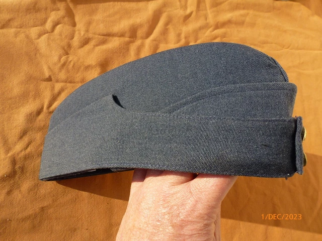 WW2 RAF OFFICERS QUALITY SIDE CAP + WW2 RAF BUTTONS 59cm RED LINING ...