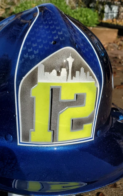 CUSTOM PAINTED SEATTLE Seahawks theme Fireman's Helmet Cairns & Bro ...