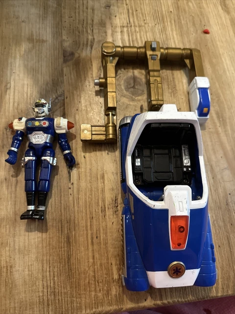 BANDAI POWER RANGERS Turbo BLUE SENTURION Figure 1997 With Car / Jet ...
