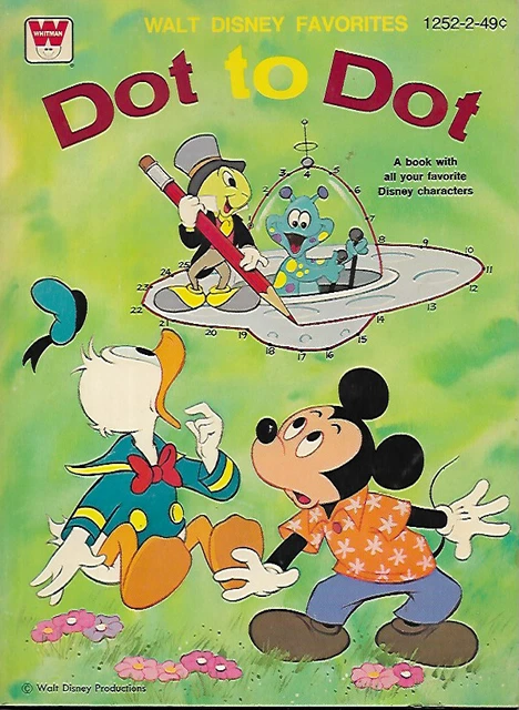 WALT DISNEY DOT to Dot Mickey Mouse & Friends Coloring Book 1977 ...