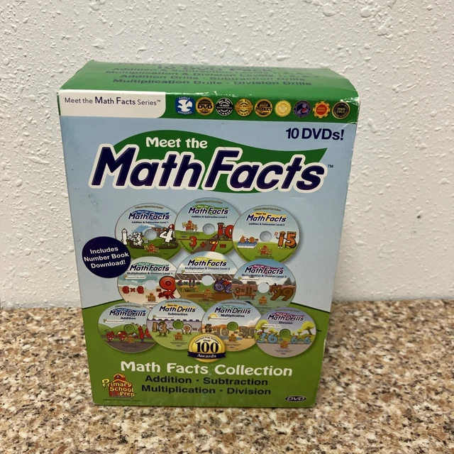 MEET THE MATH Facts 10 DVD set Addition-Subtraction-Multiplication ...