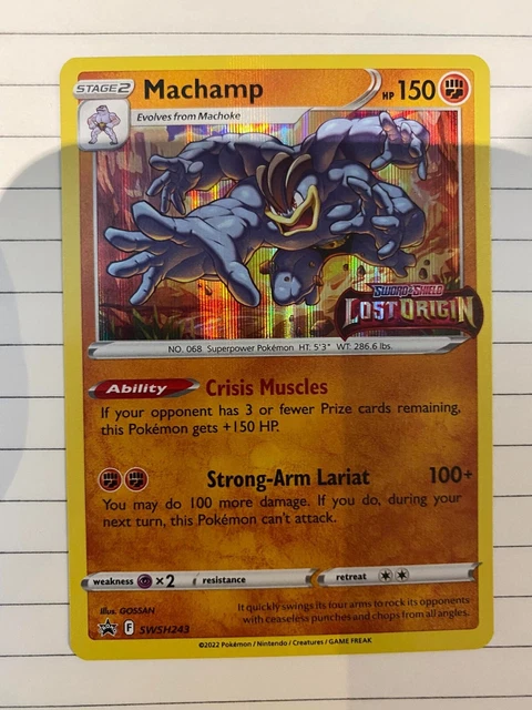 POKÉMON TCG MACHAMP SWSH243 Prerelease Lost Origin Black Star Promo ...