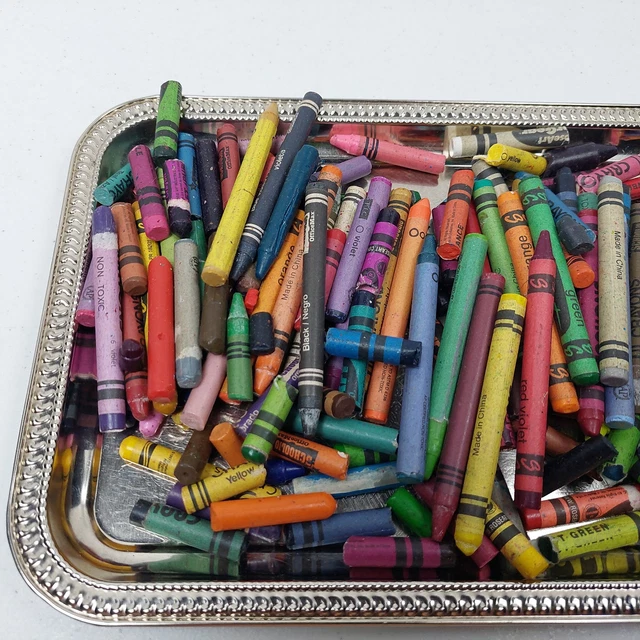 BULK LOT VTG 1990s Scrap Crayons Mixed Colors Part Pieces Crafts ...