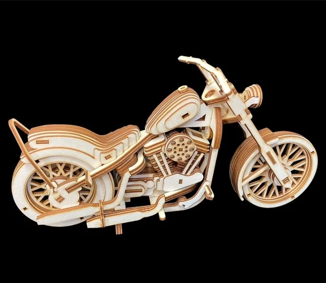 LASER CUT WOODEN 'Easy Rider' Motorcycle 3D Model/Puzzle Kit £22.99 ...