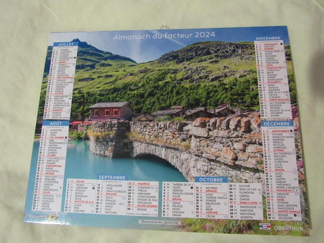 ALMANACH DU FACTEUR / Calendrier La Poste 2024 Savoie / Haute Savoie ...