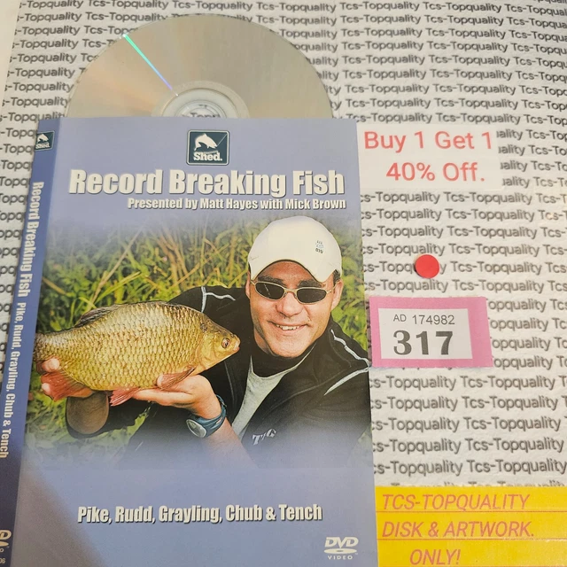 RECORD BREAKING FISH pike, rudd, grayling dvd Disc And Art Work only ...