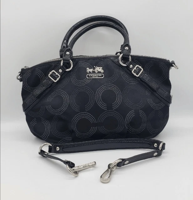 COACH 19535 MADISON Black Signature Dot Op Art Jacquard/Patent Leather... $97.33 - PicClick CA