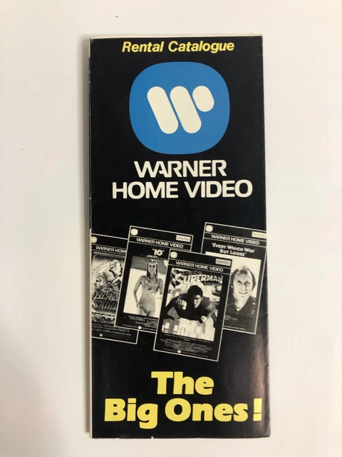 WARNER HOME VIDEO Catalogue rare Australian 1982 rental VHS era shop ...
