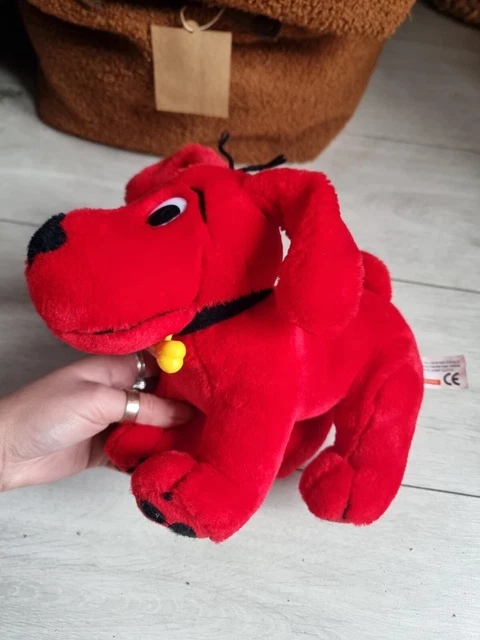VINTAGE CLIFFORD THE Big Red Dog Soft Plush Cuddly Toy Bendable Ears ...