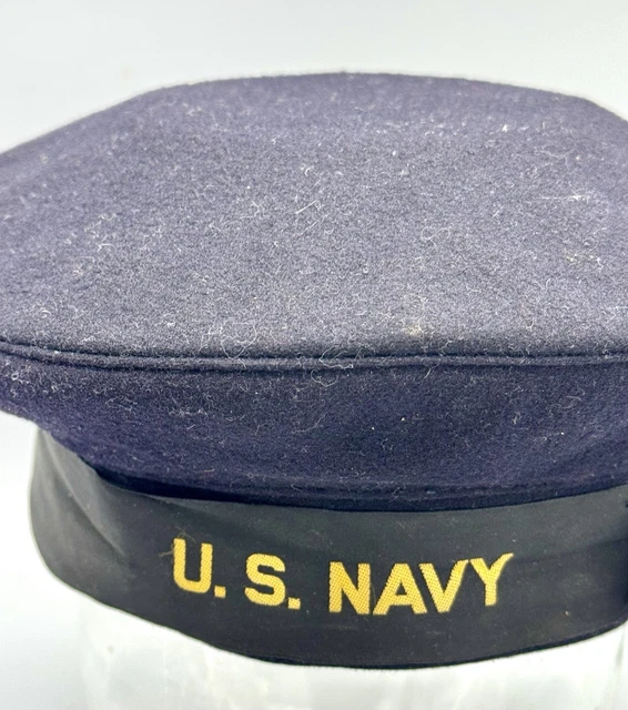 WW2 US NAVY Enlisted Wool Sailor Beret Donald Duck Flat Cap Named ...