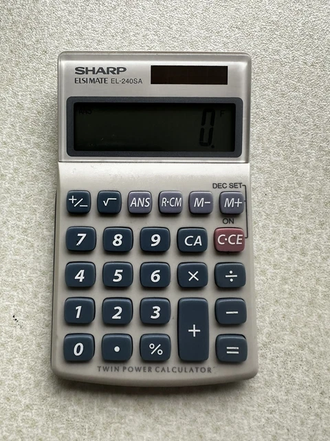 SHARP ELSI MATE EL-240SA calcolatrice solare a doppia potenza EUR 1,15 ...