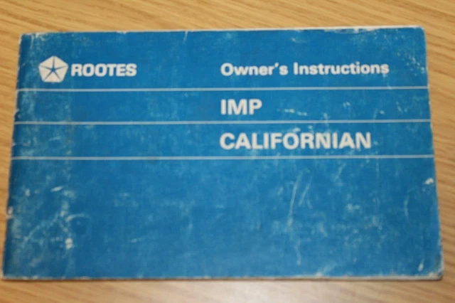 ROOTES IMP MANUALE istruzioni proprietario californiano aprile 1970 EUR ...