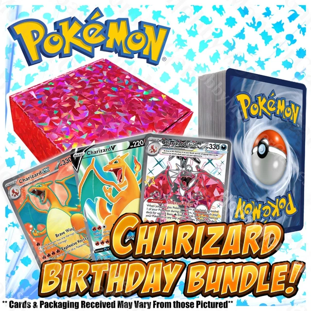 POKÉMON TCG CARD Mega Pack Charizard Birthday Mystery Bundle Gold ...
