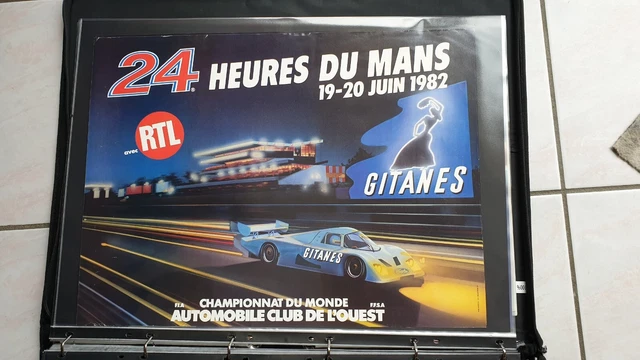 AFFICHE POSTER ORIGINAL Aco Porsche Non Pliee 24H Du Mans 19-20 Juin ...