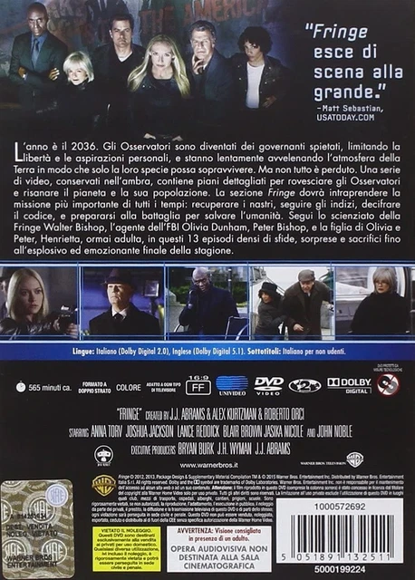 FRINGE - STAGIONE 05 (DVD) Anna Torv Joshua Jackson Jasika Nicole John ...
