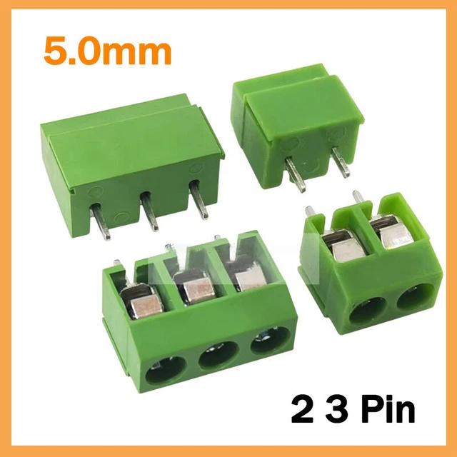 2/3 PIN 5.0MM Pitch PCB Mount Screw Terminal Block Connector 250V/8A ...