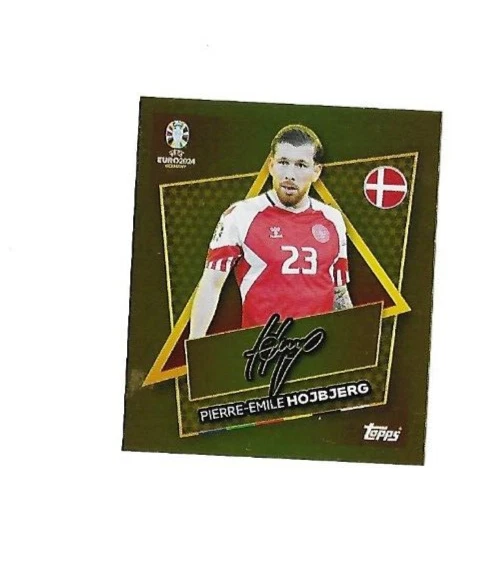 TOPPS EM 24 UEFA EURO 2024 Gold SP Sticker mit Unterschrift Hojbjerg ...