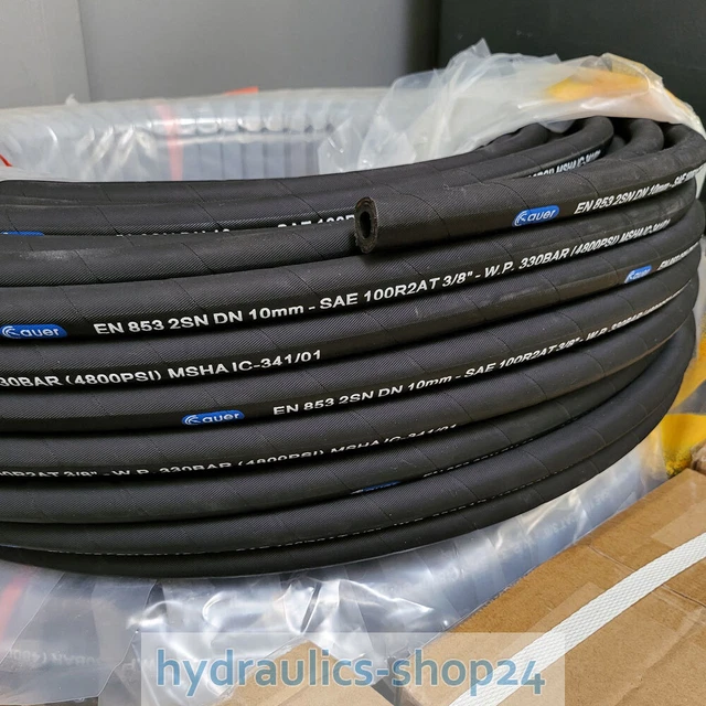 HYDRAULIKSCHLAUCH METERWARE 2SN 2-lagig DN06, DN10, DN12 Schlauch Länge ...