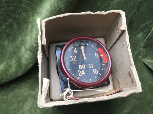 BOXED WW2 RAF Spitfire / Hurricane Supercharger Cockpit Boost Gauge ...