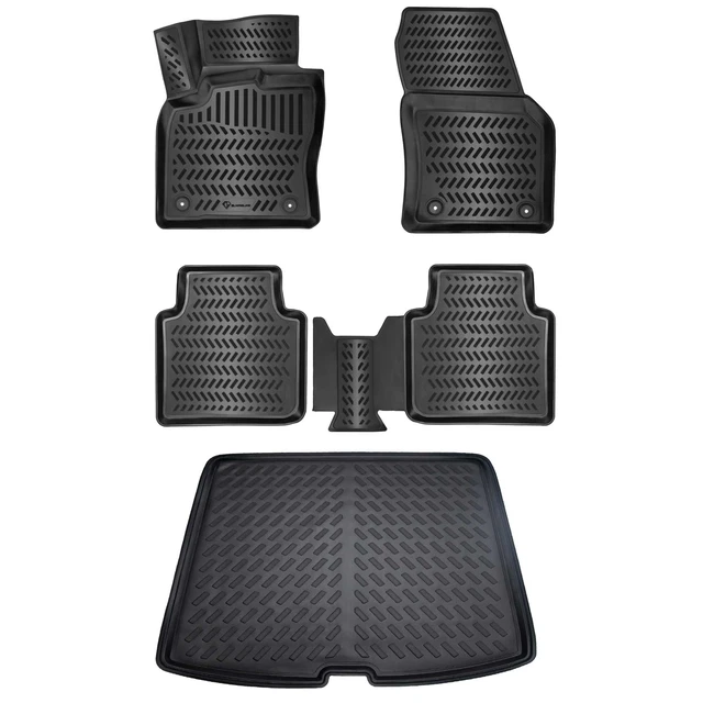 ELMASLINE GUMMIMATTEN & Kofferraumwanne Set für SKODA KODIAQ ab 2016 Fußmatten EUR 69,95 ...