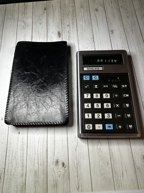 ROYAL 91 S Vintage LED Calculator W/Leather Case Works! £28.48 ...