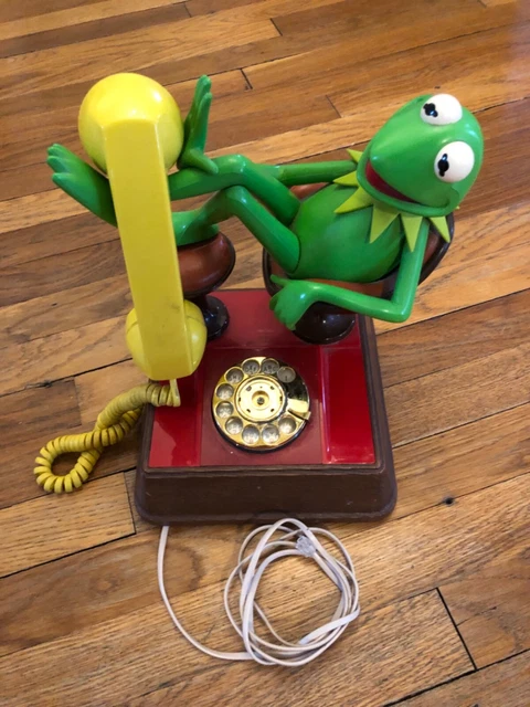 VINTAGE KERMIT THE Frog Muppets Rotary Telephone Landline Phone 1983 ...