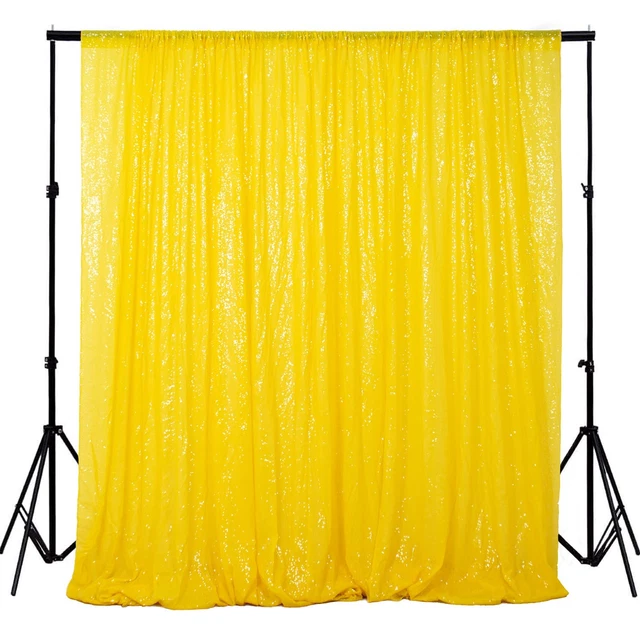 SEQUIN BACKDROP YELLOW Photo Booth Backdrop 7FTx7FT Shimmer Wall ...