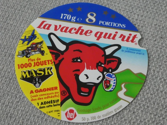 MASK LA VACHE Qui Rit Etiquette Neuve Originale 1986 Autocollant 8 ...