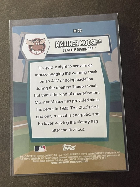 2024 TOPPS BIG League Baseball Mascotte M-22 Mariner Moose Seattle ...