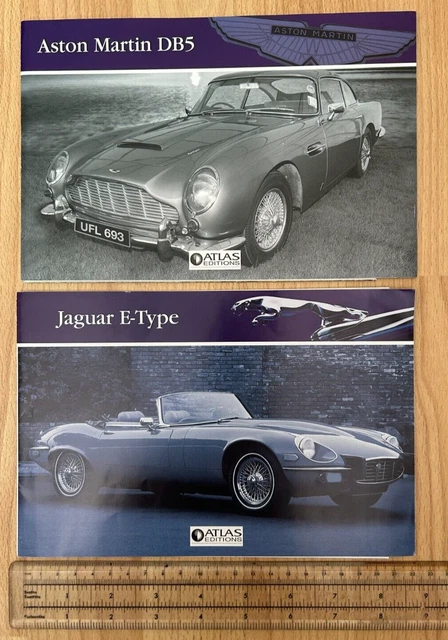 JAGUAR E-TYPE - ASTON MARTIN DB5 ATLAS EDITIONS - Booklet and Poster £1 ...