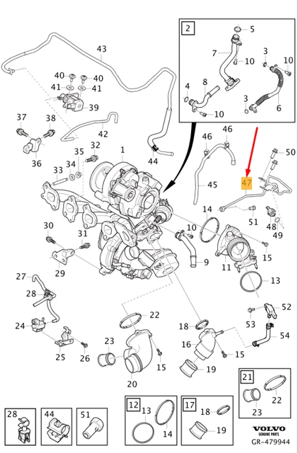 VOLVO XC60 MK2 Turbo Pipe 32253698 NEW GENUINE £67.28 - PicClick UK