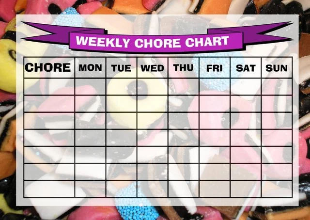 WEEKLY CHORE ROTA Task Reward Chart Liquorice Allsorts £7.95 - PicClick UK