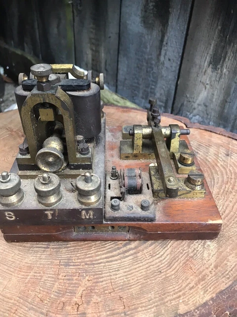 ANTIQUE WW1 MORSE KEY TELEGRAPHY STATION by A.T.M Co Ltd Dated 1918 ...