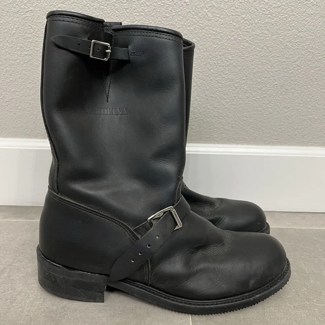 VINTAGE CAROLINA ENGINEER Boots Mens 13 Black Motorcycle Steel Toe Riding Shoes £107.69 ...