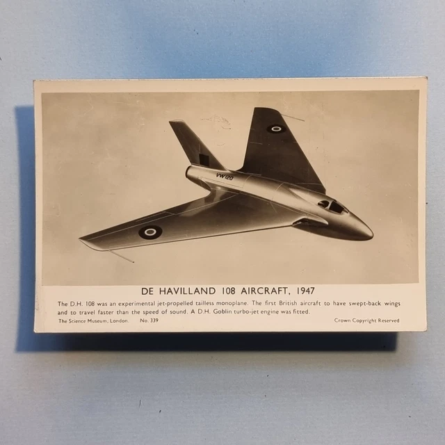 WW2 AIRCRAFT POSTCARD C1947 De Havilland 108 Jet Prototype RAF £7.95 ...