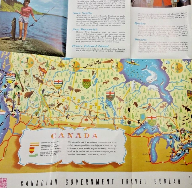 CANADA AN ALL Year Travel Guide Map Artist Tourist Brochure Souvenir ...