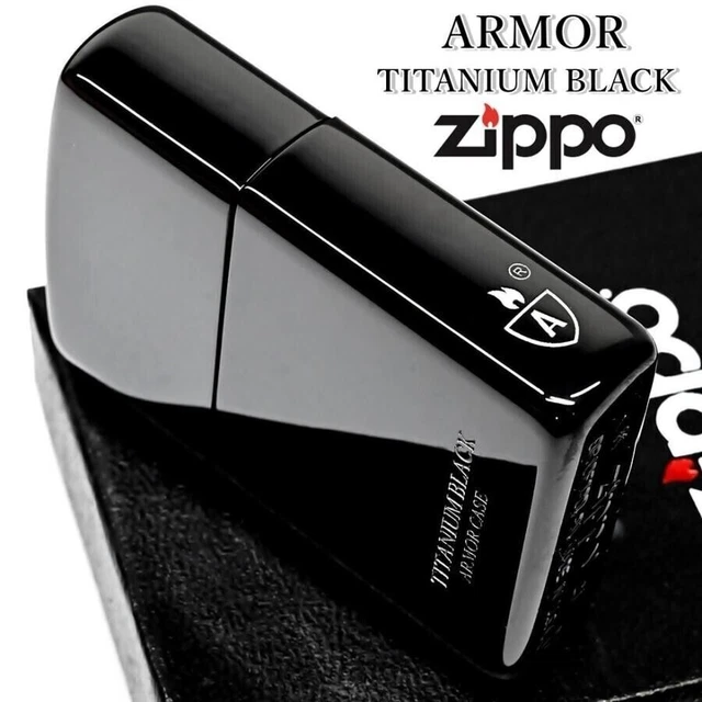 ZIPPO ARMOR CASE Titanium Black Side Logo "A" Ölfeuerzeug Messing EUR ...