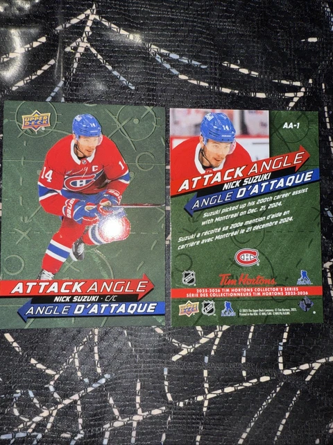 2025/26 UD TIM Hortons Hockey Cards Attack Angle AA1 Nick Suzuki AA-1 ...