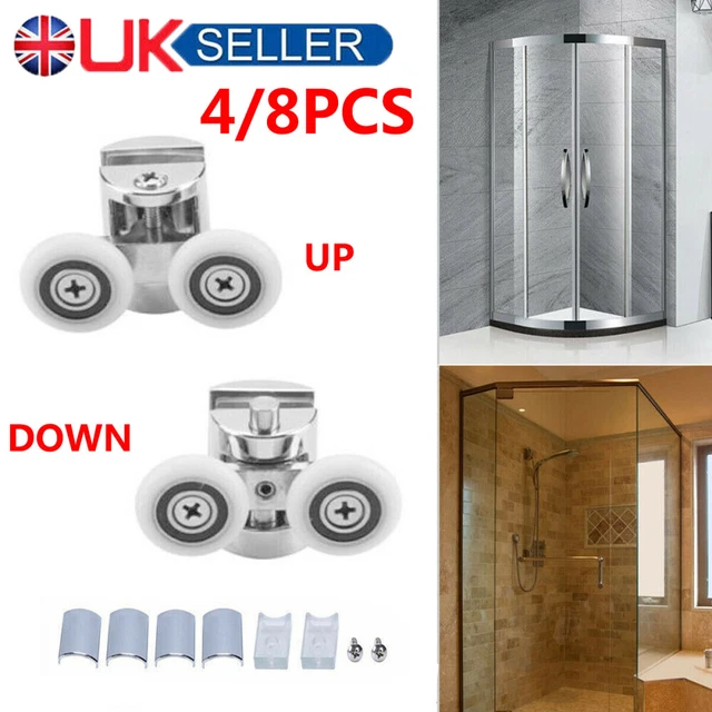 4/8X TWIN SHOWER Screen Door ROLLERS/Runners/Wheels Top & Bottom ...