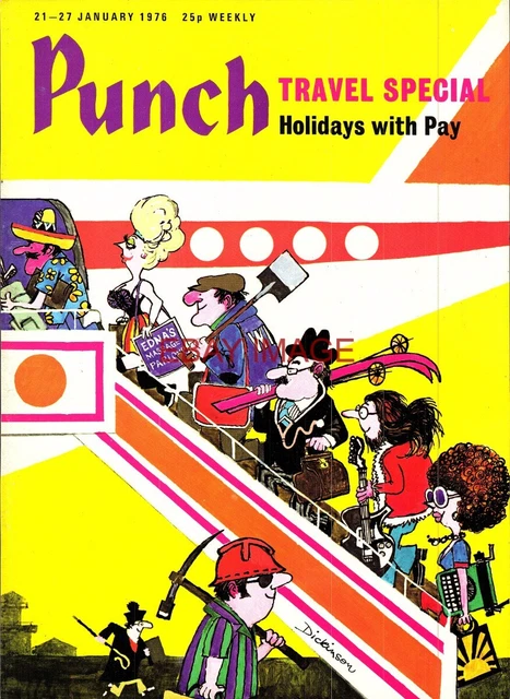 21-27 JAN 1976 PUNCH Magazine Cover Print Anniversary Gift 'Holidays ...