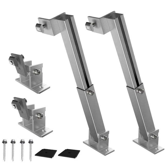 SOLAR PANEL BRACKETS Adjustable Angle Mounting Frame Shed Boat Ground ...