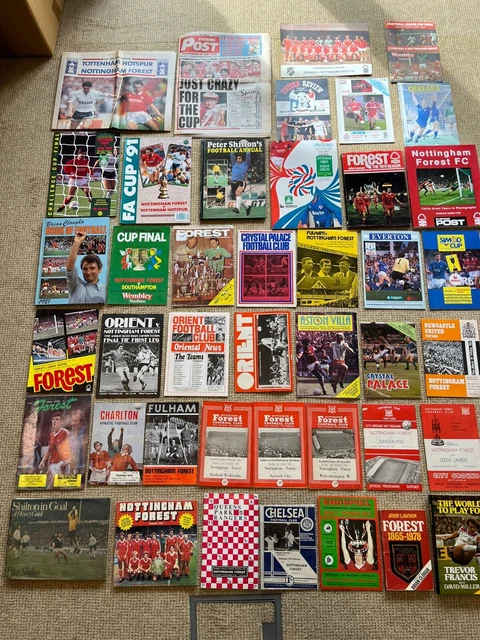 NOTTINGHAM FOREST RELATED Football Books (8), plus Programmes (30) inc ...