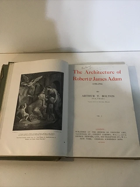 ARTHUR T. BOLTON / THE ARCHITECTURE OF ROBERT & JAMES ADAM 1758-1794 ...