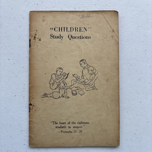 JEHOVAH’S WITNESSES WATCHTOWER IBSA Booklet 1942 Children Study ...