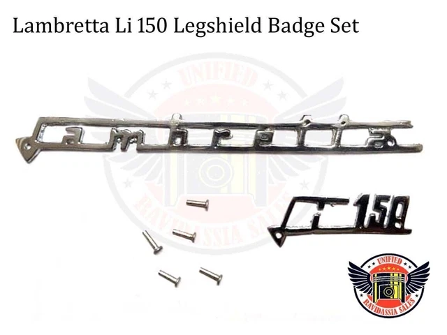 LAMBRETTA LI 150 Chrome Legshield Badge Monogram Set With Rivits EUR 14 ...