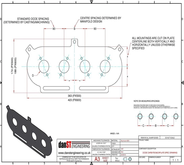 PIPERCROSS PX500 BASEPLATE to suit Jenvey/Weber DCOE mounting, 94mm £55 ...