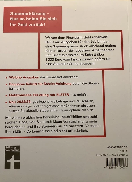 STIFTUNG WARENTEST FINANZTEST, Steuererklärung Arbeitnehmer, Beamte ... STIFTUNG WARENTEST FINANZTEST, Steuererklärung Arbeitnehmer, Beamte ...