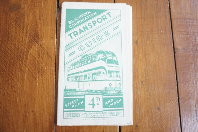 BLACKPOOL CORPORATION TRANSPORT Guide Bus Tram Routes Map Street Plan ...